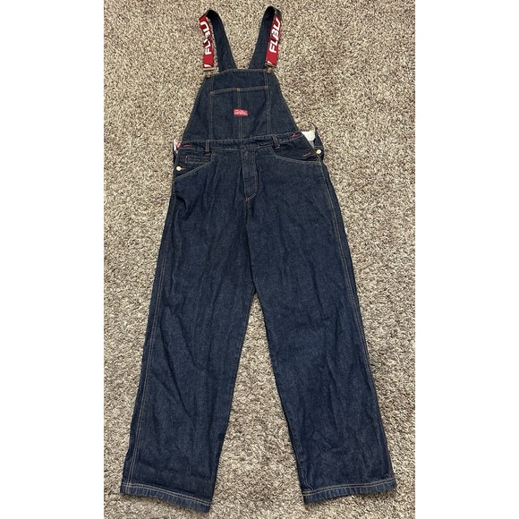 FUBU | Jeans | Vintage Y2k Fubu Overalls Blue Raw Denim Baggy Wide Leg ...